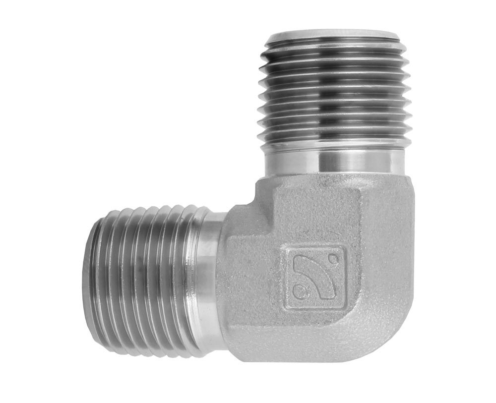 Male NPT x Male NPT, 90° Male Elbow, Stainless Steel | SS-5500-12-12