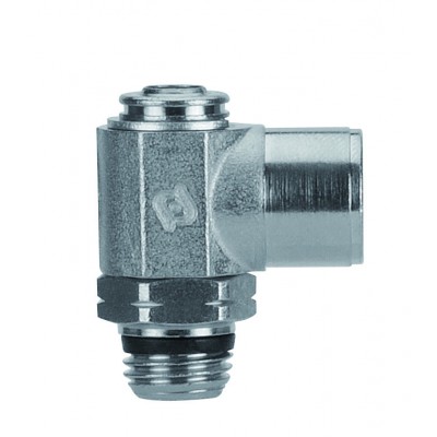 Right Angle Flow Control, Nickel-Plated Brass