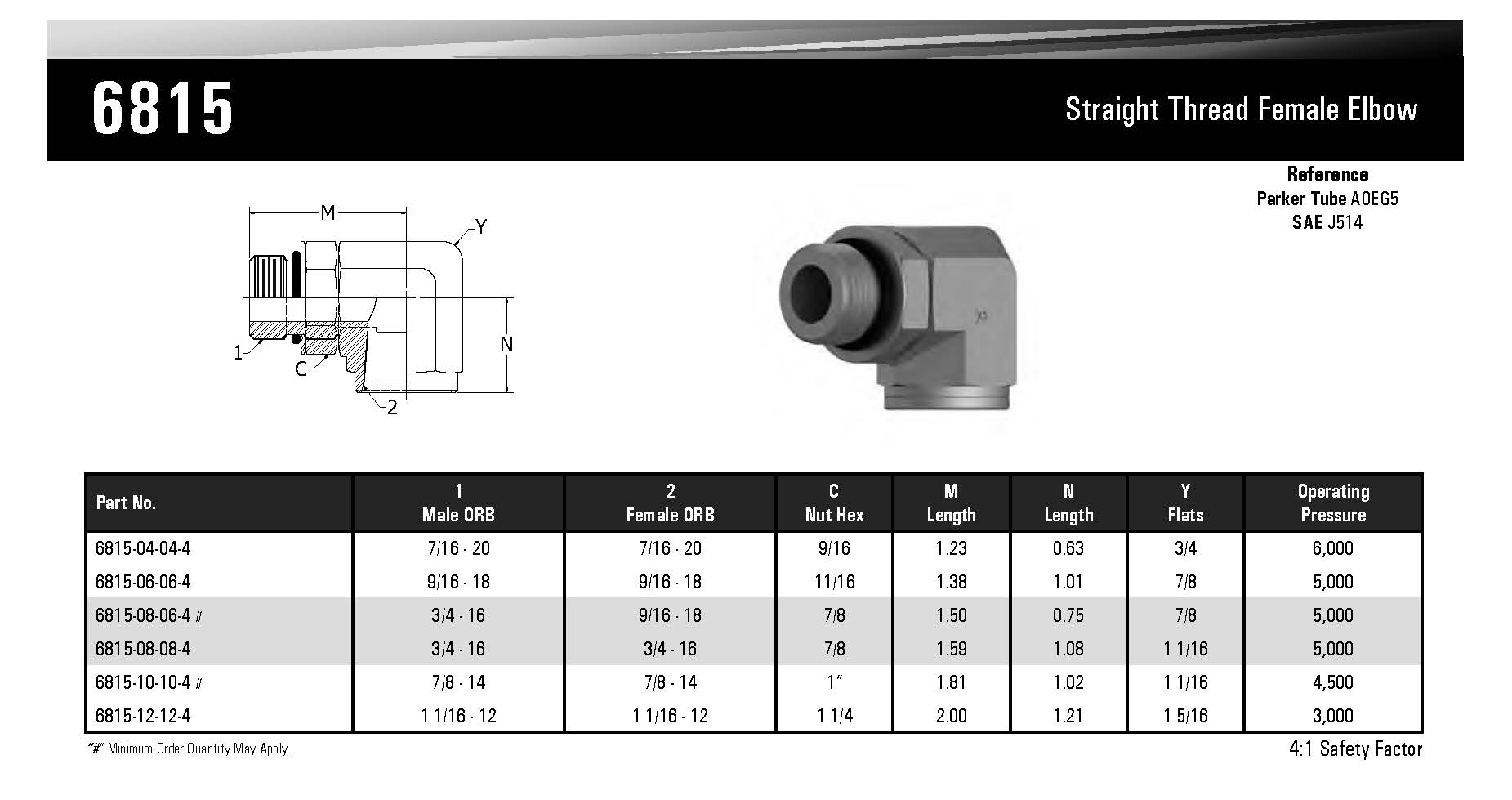 Male ORB x Female ORB, 90° Street Elbow, Steel | 6815-06-06-4